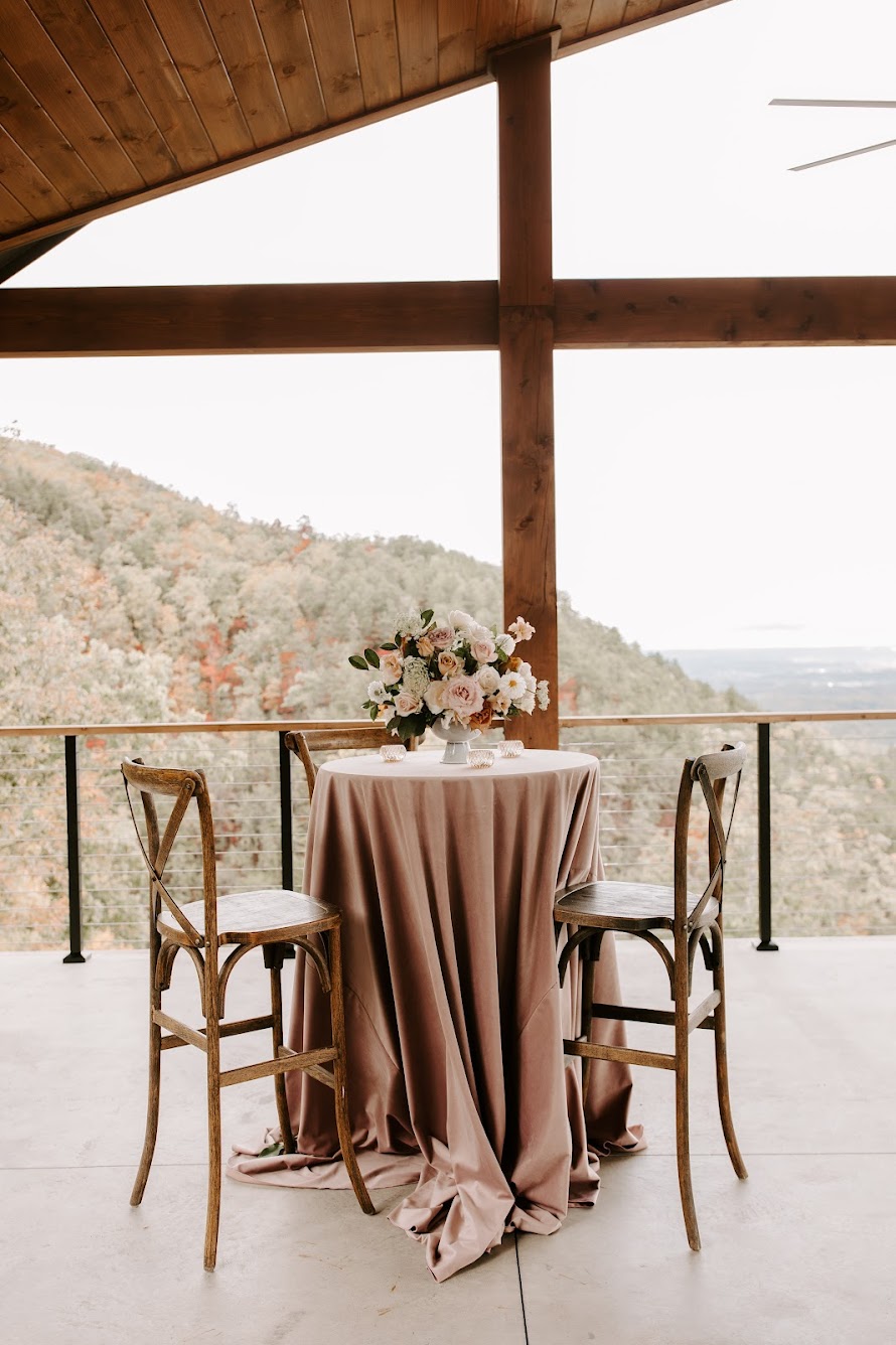 Fun Cocktail Style Reception Overlooking the Smoky Mountains