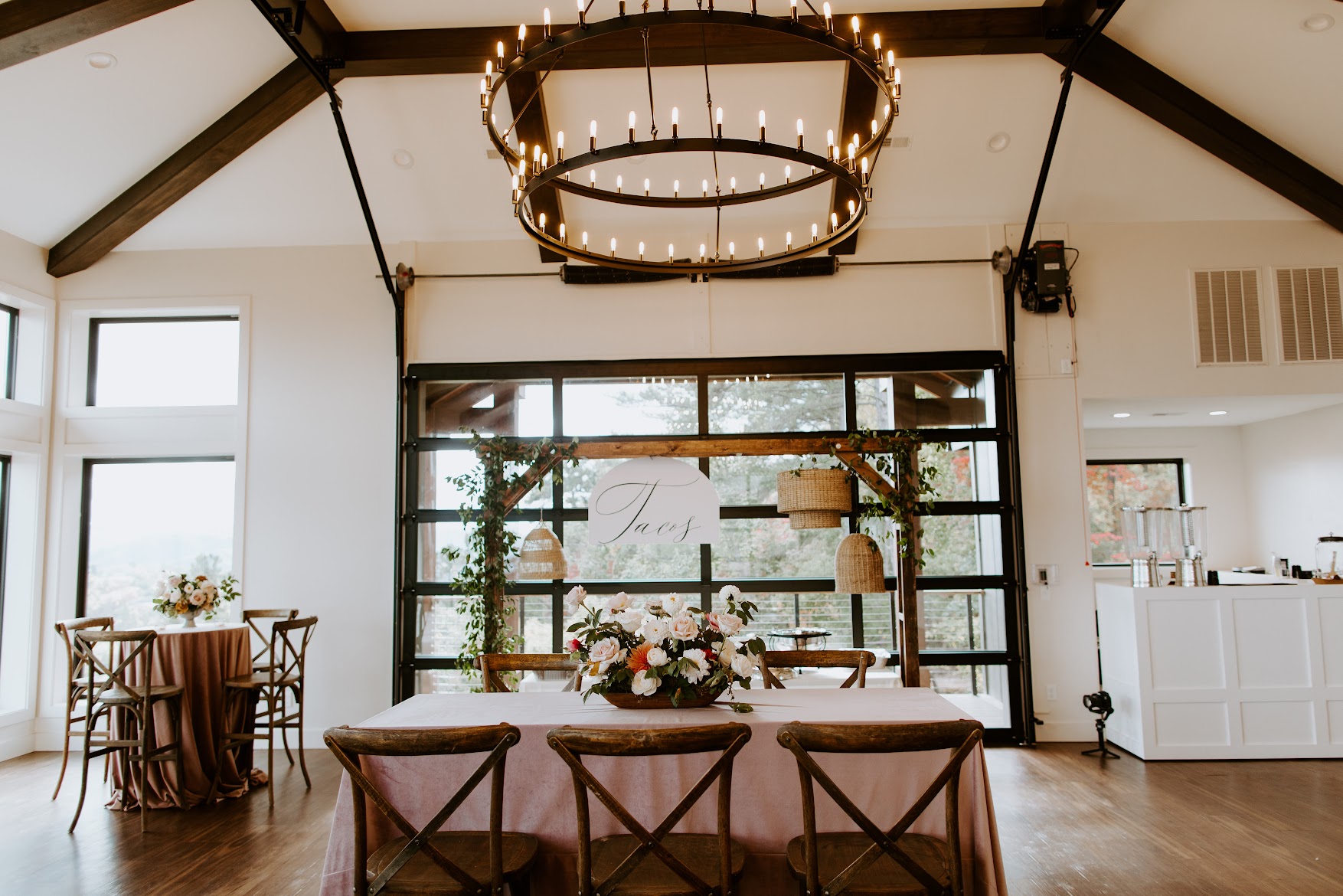 Fun Cocktail Style Reception Overlooking the Smoky Mountains