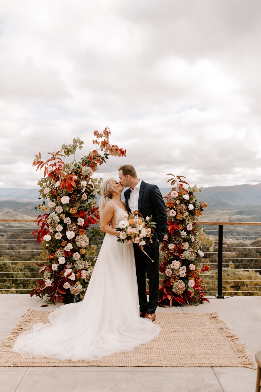 Fun Cocktail Style Reception Overlooking the Smoky Mountains